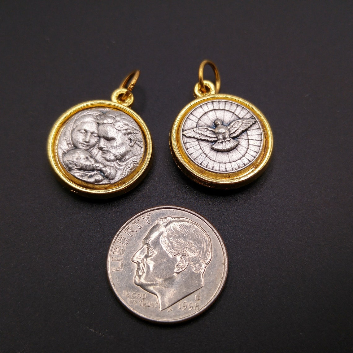 Two Toned Holy Spirit Holy Family Two Sided Medal, 3/4 Inch, Each Medal ...