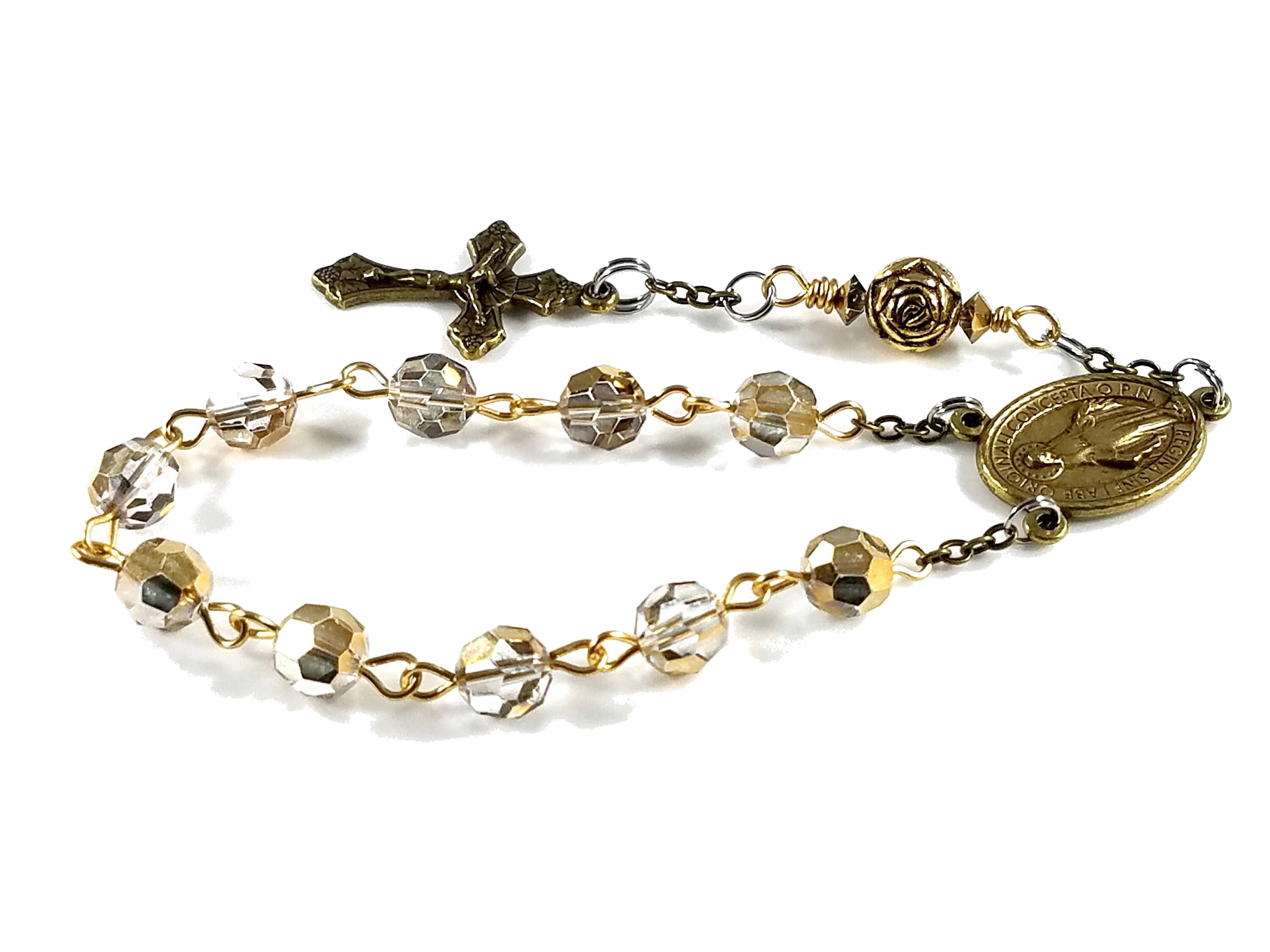 Miraculous Medal One Decade Rosary, Handmade Wire Wrapped, Tenner ...