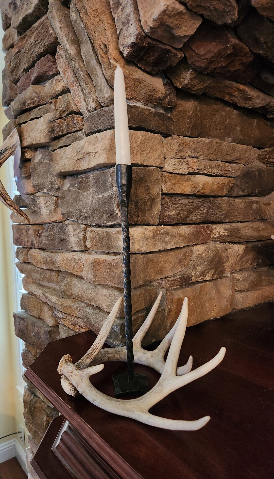 Combination of Hand Forged Candlesticks and Whitetail Deer Antlers Come ...