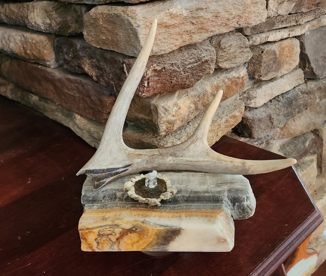 Grey and Tan Slab Beautiful Earthy Tones Oil Candle. Shed Whitetail ...