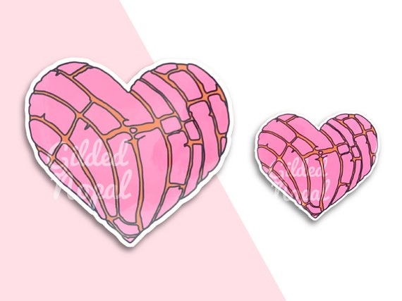 Concha Heart Sticker Pan Dulce Vinyl Decal Pink Concha Sticker - Etsy