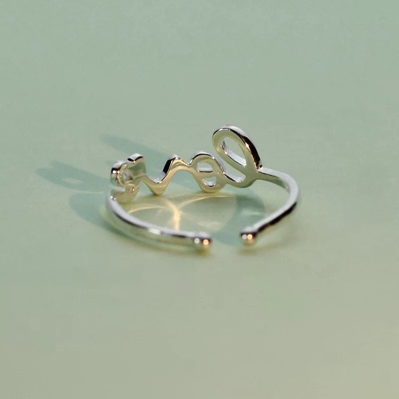 Love Ring Sterling Silver Love Word Ring Silver Ring - Etsy UK