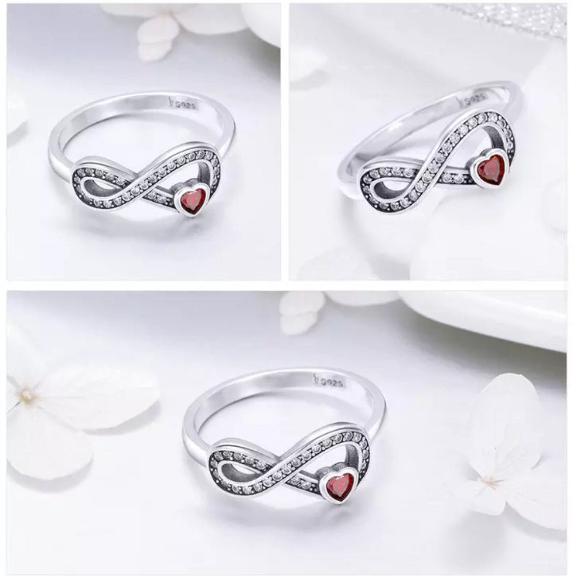Sterling Silver Infinity Heart Ring Infinity Ring Eternity - Etsy Denmark