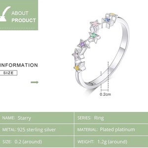 Sterling Silver Star Ring Star Stackable Ring Solar System - Etsy UK