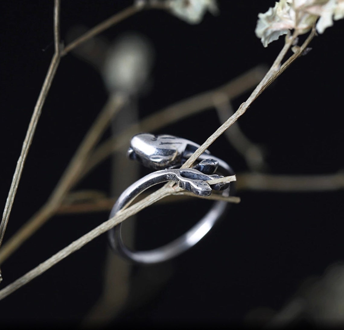Bird Ring Nature Ring Sterling Silver Bird Ring Animal - Etsy