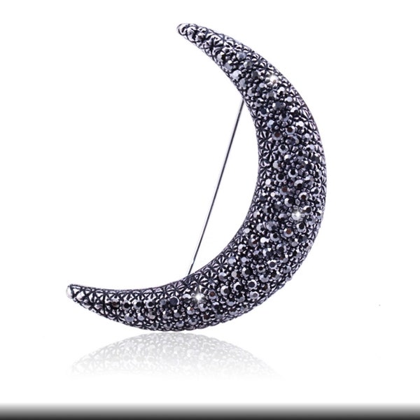 Crescent Moon Brooch - Etsy