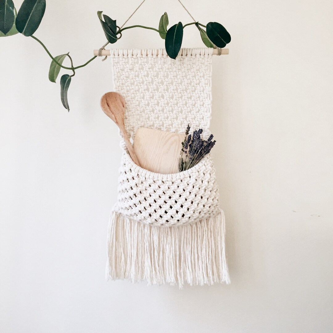 Handmade Macrame Wall Pocket Handmade Boho Decor Wall Decor Macrame ...