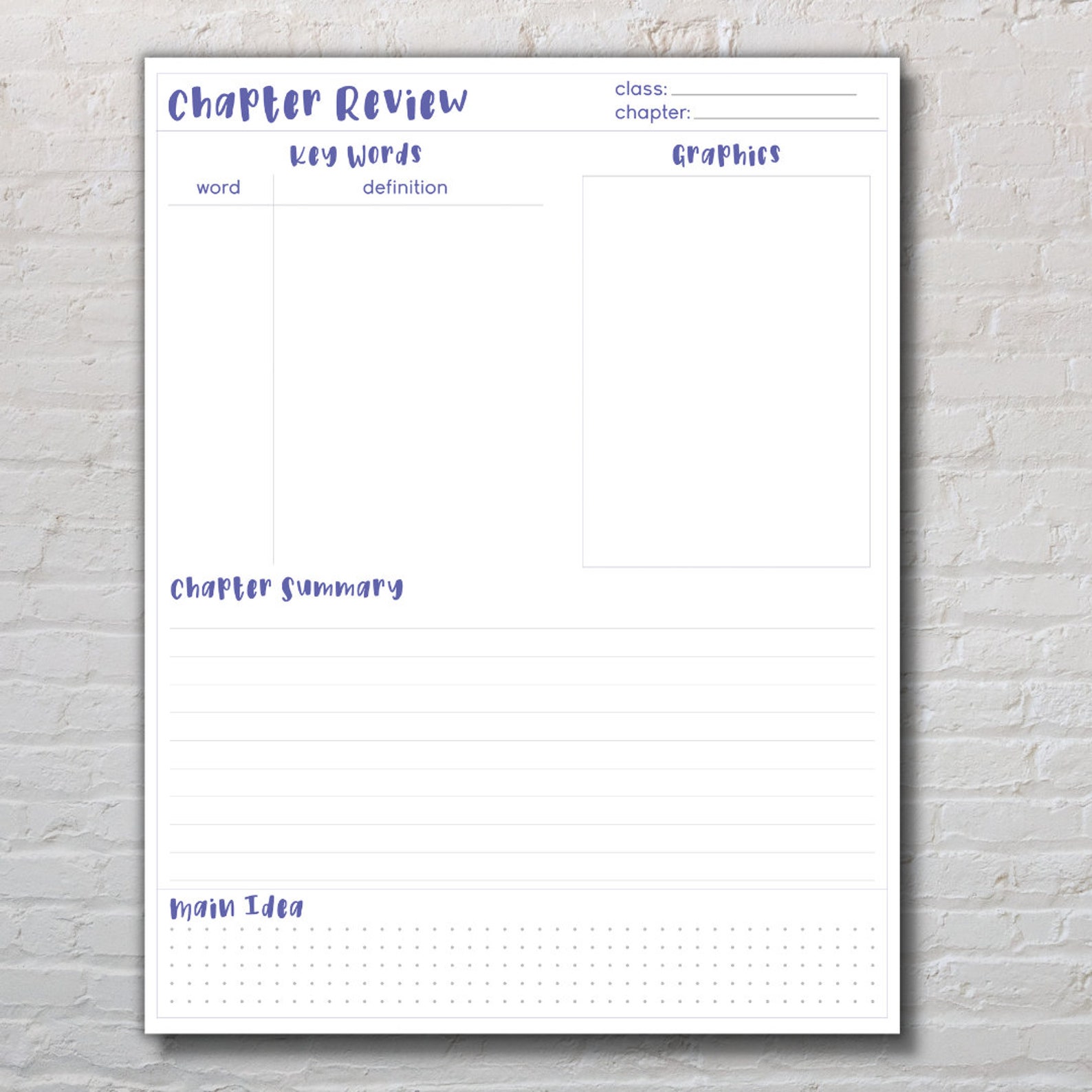 PRINTABLE Student Review Templates, Homeschool Printable, Chapter ...