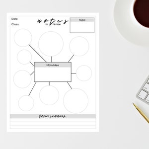PRINTABLE Note Taking Template, Homeschool Printable, Mind Map Template ...