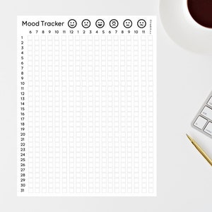 Mood Tracker Printable Daily Monthly Hourly Mood Tracker for Journals ...
