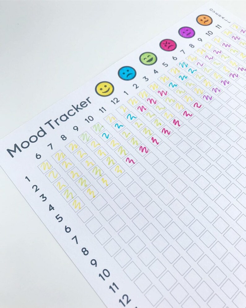 Printable Hourly Mood Tracker Template Simple Black and - Etsy