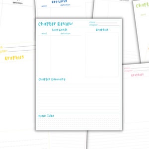 PRINTABLE Student Review Templates, Homeschool Printable, Chapter ...