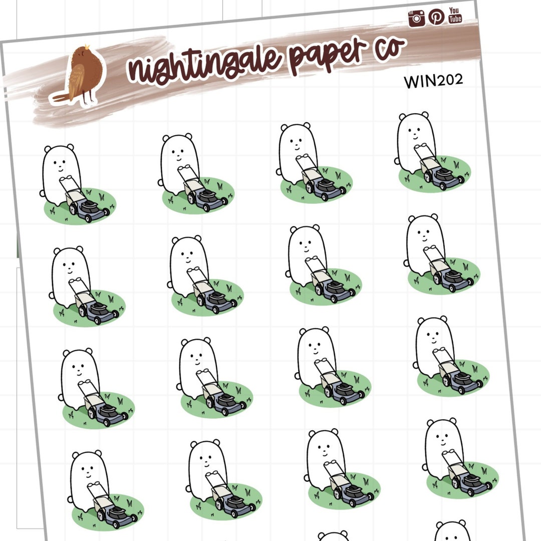 Lawnmower Planner Stickers Yard Work Planning Stickers Cutting the ...