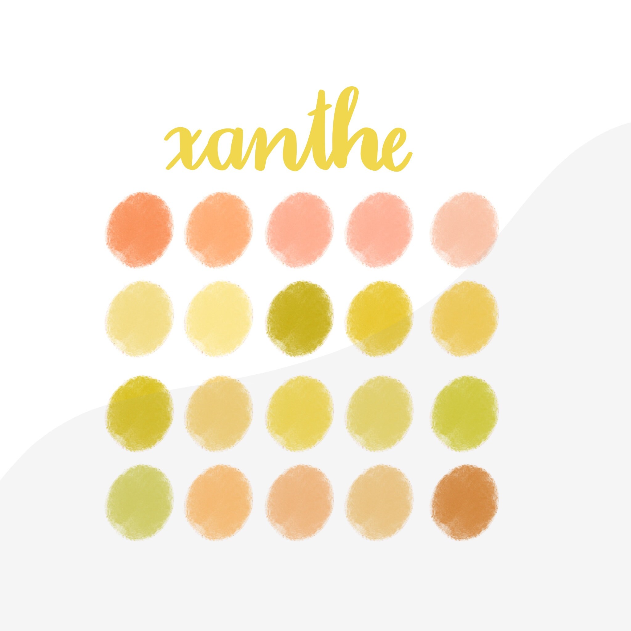 Xanthe Procreate Palette Citrus Color Palette Warm Yellow | Etsy