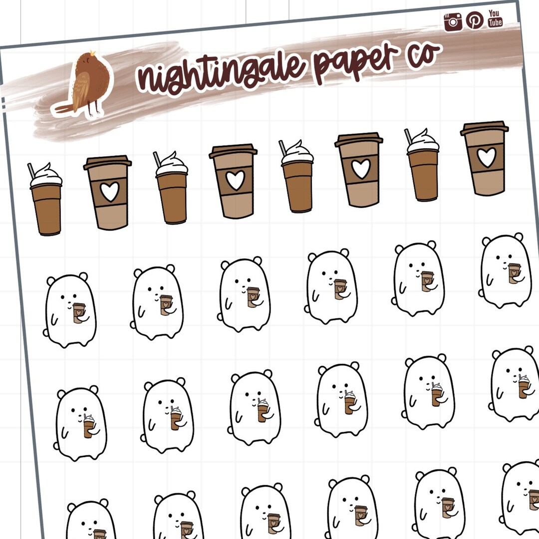 Coffee Planner Stickers Coffee Money Planner Stickers - Etsy