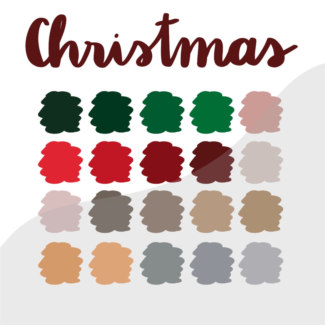Traditional Christmas Procreate Color Palette Christmas Etsy
