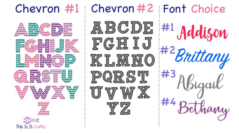 Chevron Monogram Letter Monogram Decal Name Decal | Etsy