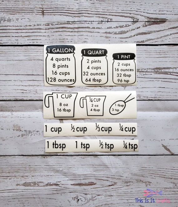 Paper Teaspoons Tablespoons and Cups Measuring Sticker Sheet for ...