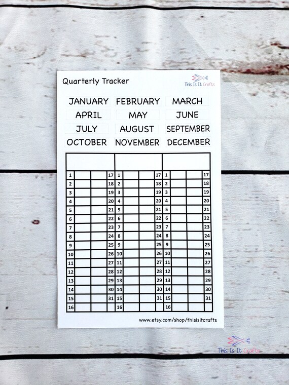 Quarterly Tracker Bullet Journal Habit Tracking | Etsy