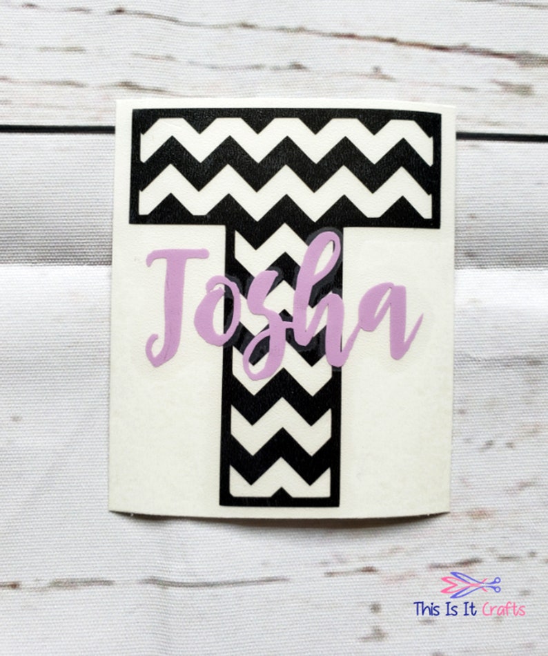 Chevron Monogram Letter Monogram Decal Name Decal | Etsy