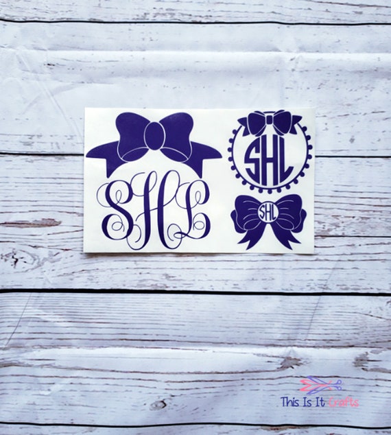 Monogram Variety Pack Monogram Sample Pack Bow Monogram | Etsy