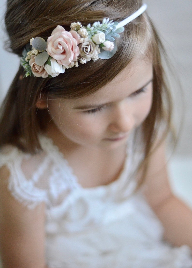 Blush flower crown ivory flower crown cream flower crown | Etsy