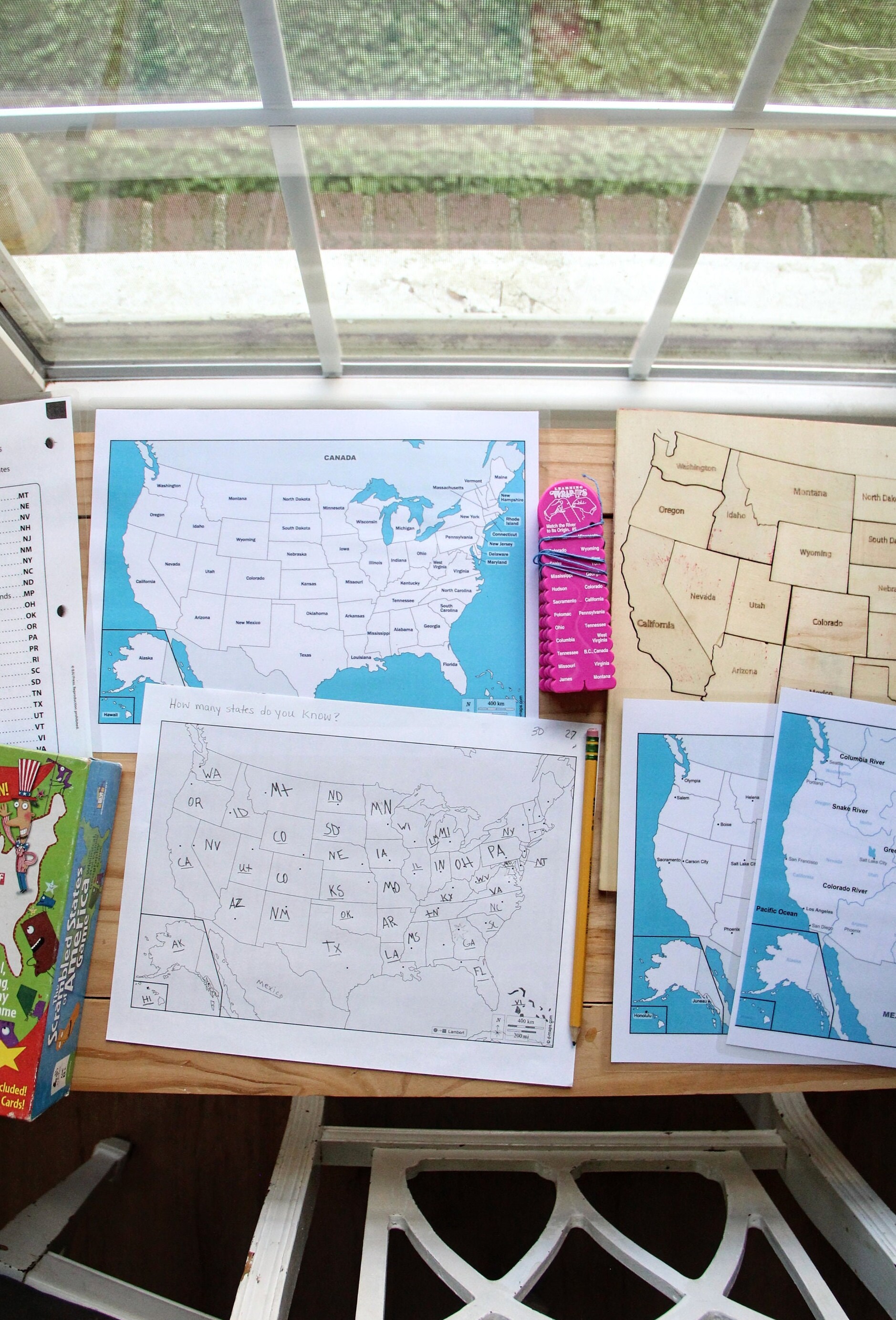 US Geography Map Digital Download: States, Capitals, Abbreviations, US ...