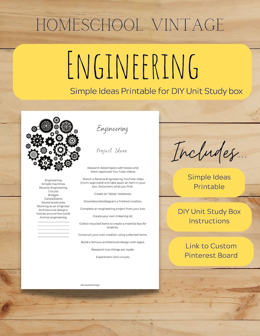 Engineering Simple Ideas Homeschool Printable & DIY Unit Study Box ...