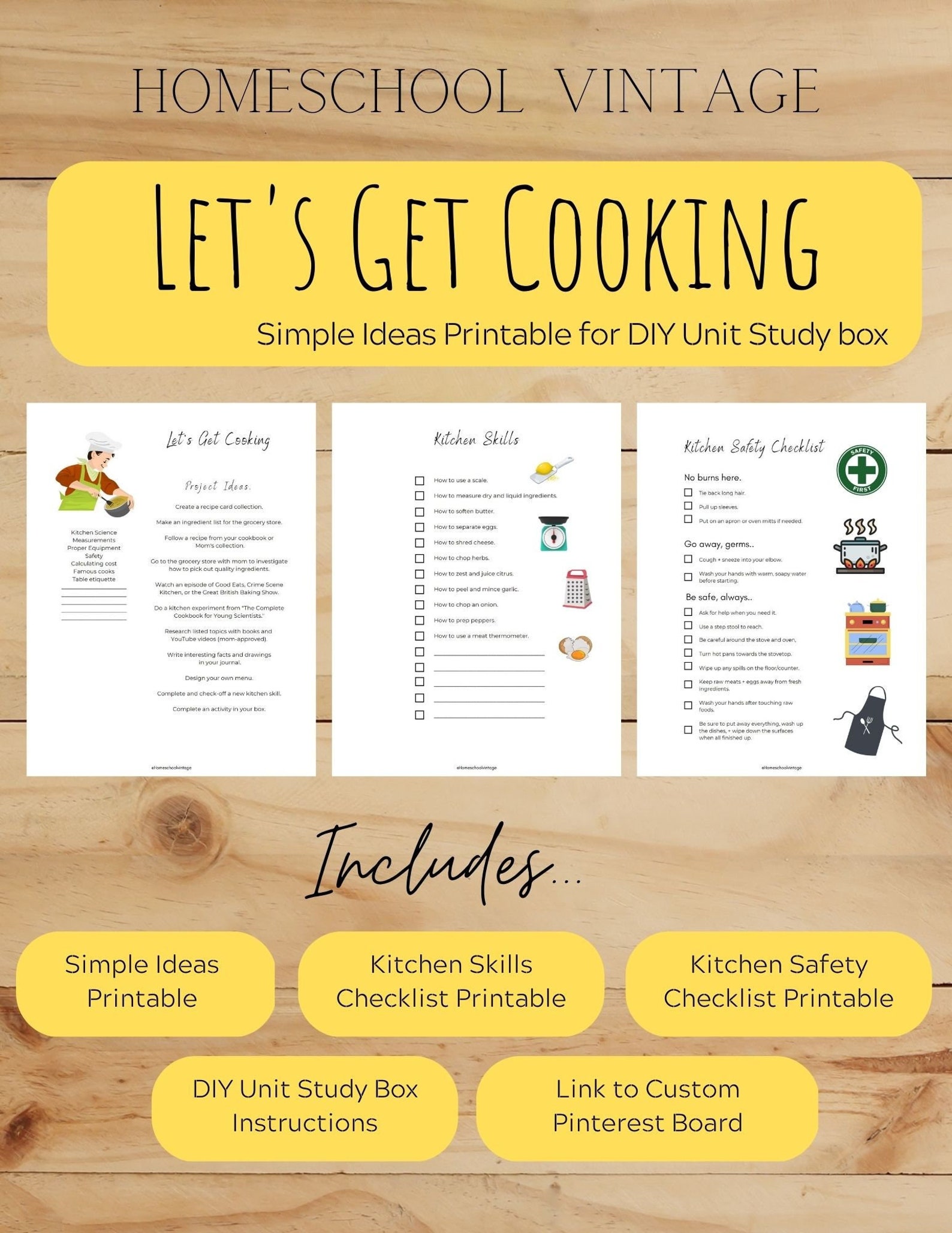 Let's Get Cooking Simple Ideas Homeschool Printable & Kitchen Skills ...