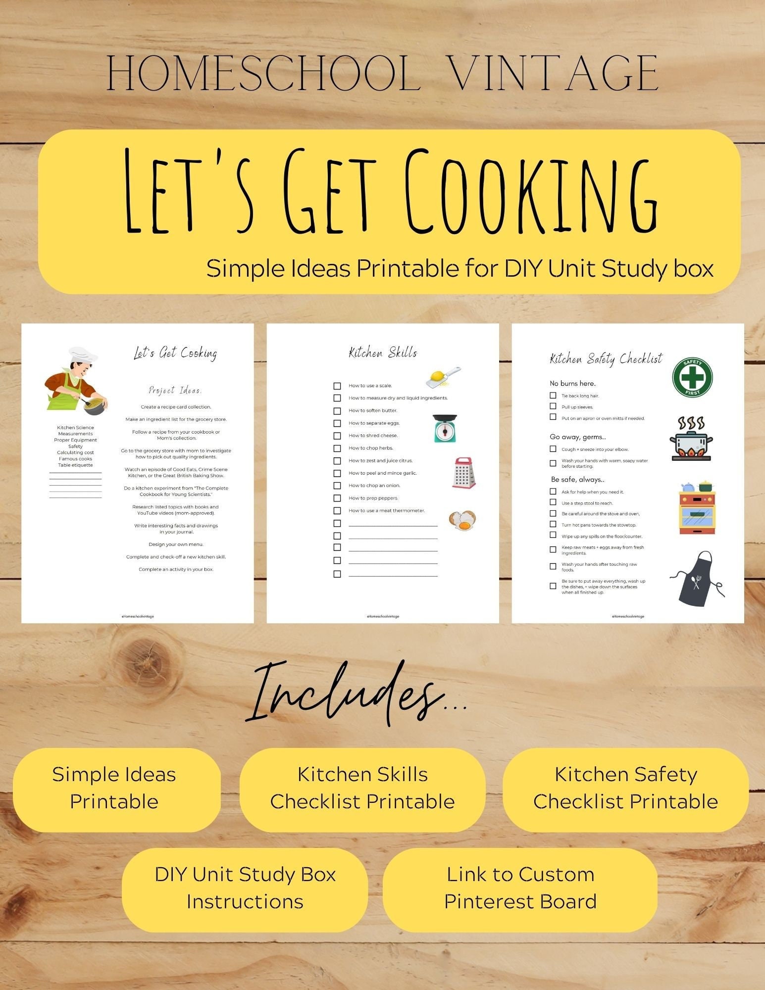 Let's Get Cooking Simple Ideas Homeschool Printable & Kitchen Skills ...