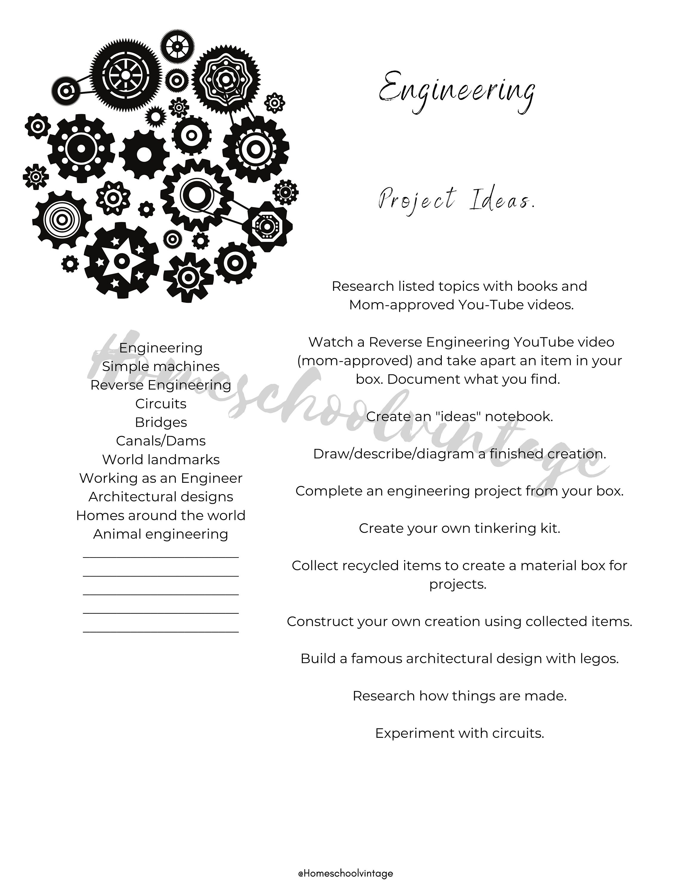 Engineering Simple Ideas Homeschool Printable & DIY Unit Study Box ...