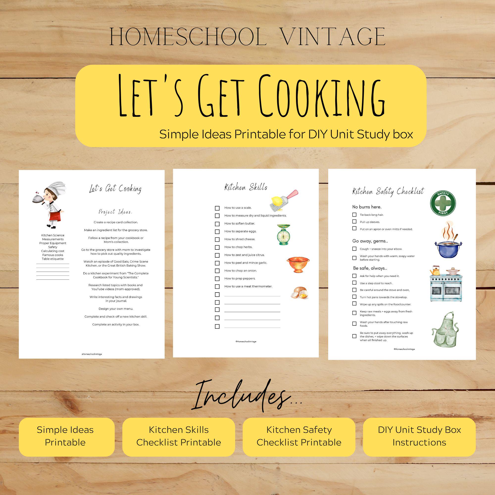 Let's Get Cooking Simple Ideas Homeschool Printable & Kitchen Skills ...