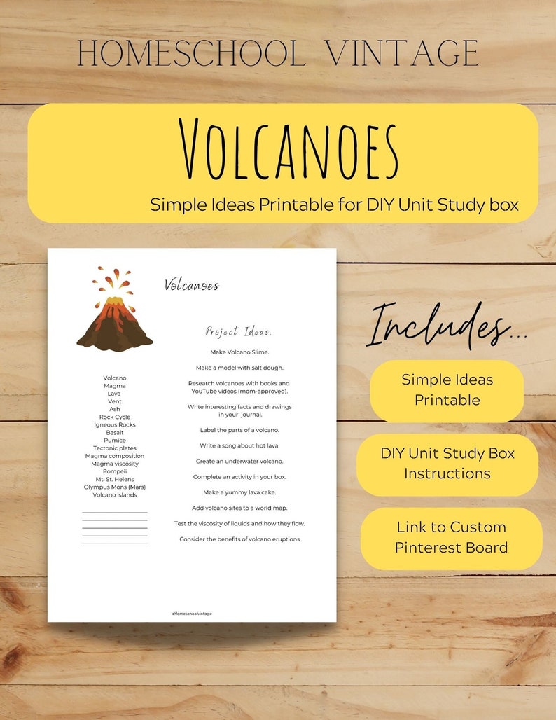 Volcanoes Simple Ideas Homeschool Printable & DIY Unit Study Box ...