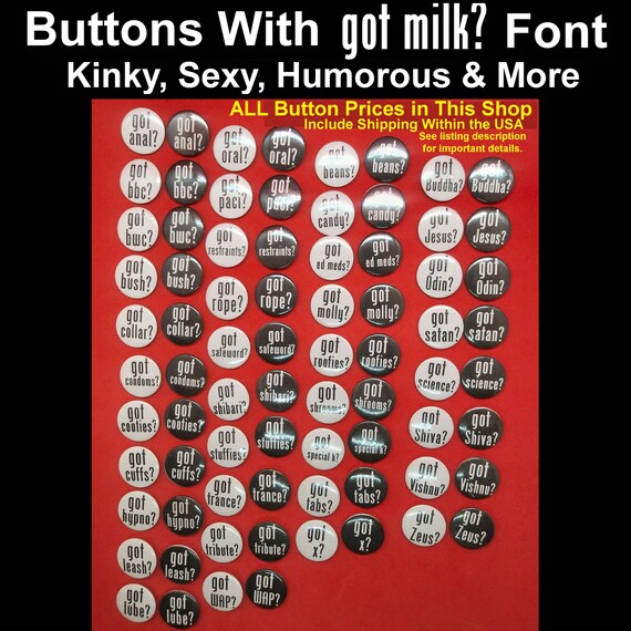 1 Inch GOT Buttons. Kinky / Dirty / Humorous / BDSM Buttons - Etsy