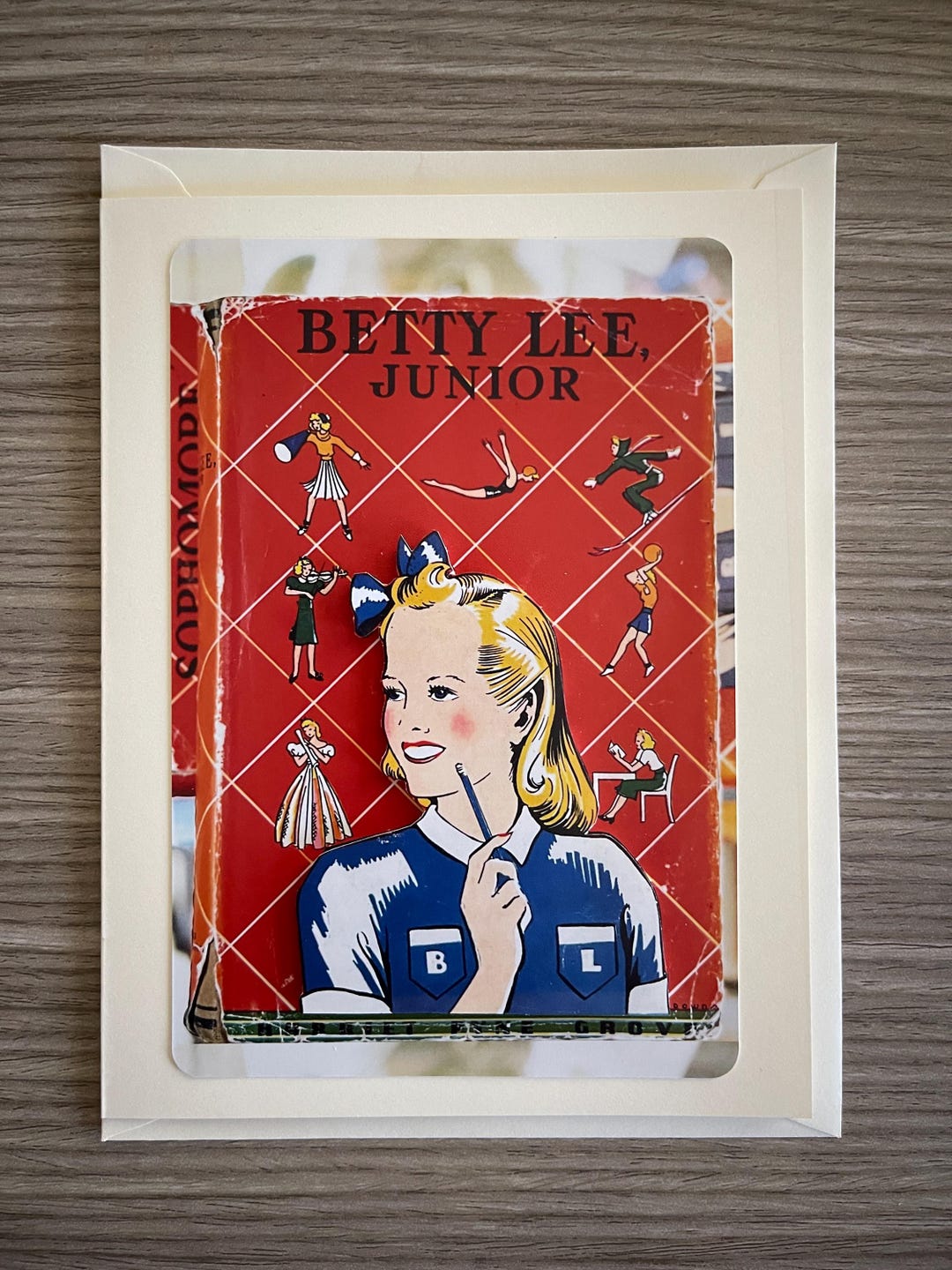 Betty Lee, Junior Book Cover 3D Photo Greeting Card - Vintage Books ...