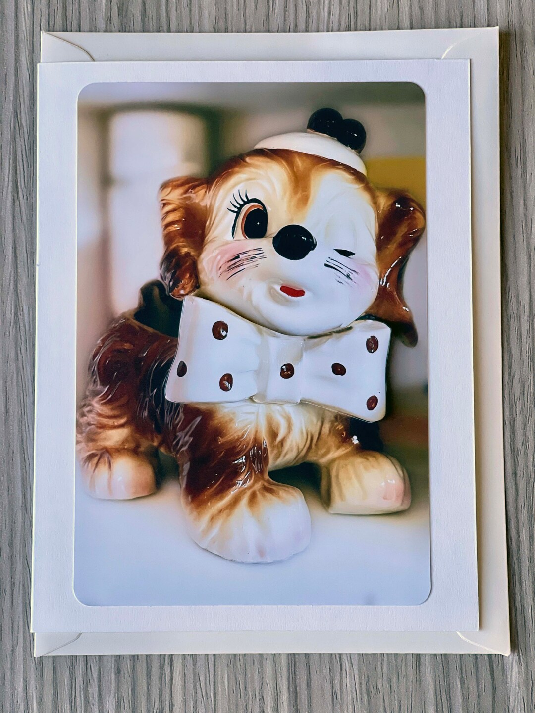 Winking Puppy 3D Photo Greeting Card - Handmade - Unique Layered Effect ...