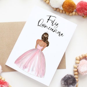 Feliz Quinceanera Quinceañera Card Xv Años Greeting Card Etsy