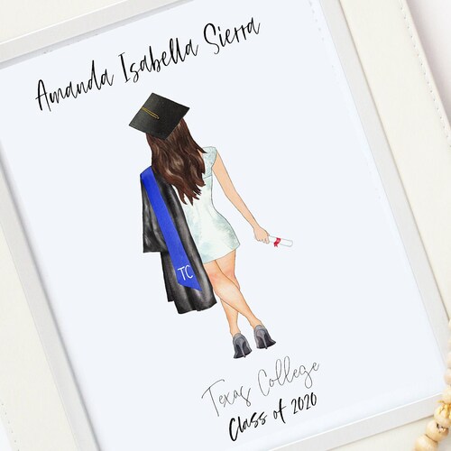 Personalized Graduation Print Graduation Gift Class of 2020 | Etsy