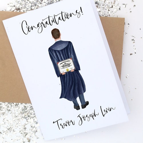 Custom Graduation Card Congratulations Male Graduation - Etsy
