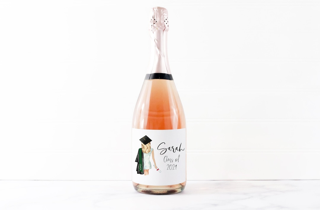 Custom Graduation Champagne Label | Class of 2025 Personalized Gift ...