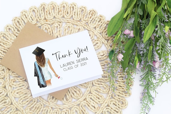 Custom Graduation Thank You Cards Personalized Thank You - Etsy