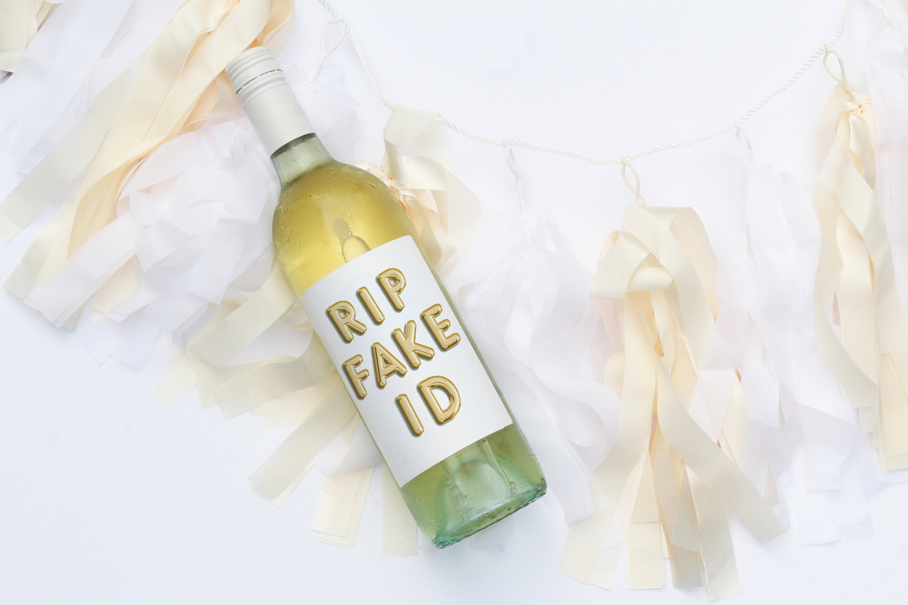 RIP Fake ID | Wine Label | 21st Birthday Gift | Alcohol Gift ...