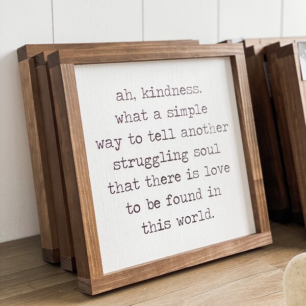 Kindness Wood Sign - Etsy