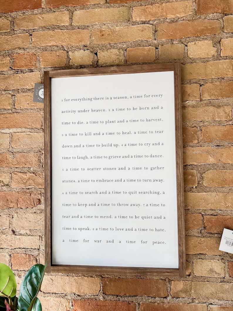 For Everything There is A Season Ecclesiastes 3 Wood Sign | Handmade ...