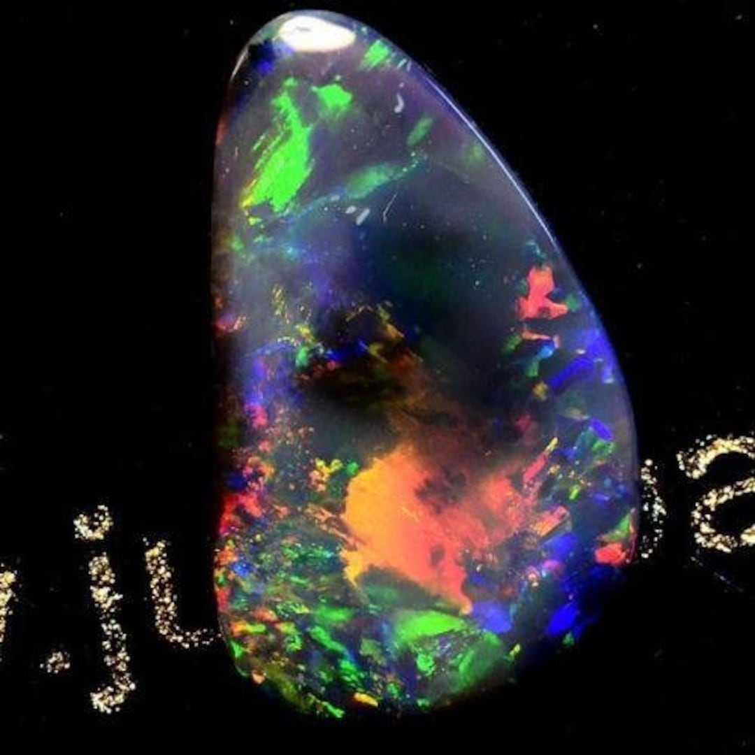 Fire Opal Natural Australian Solid Lightning Ridge Black 1.37ct Opal ...