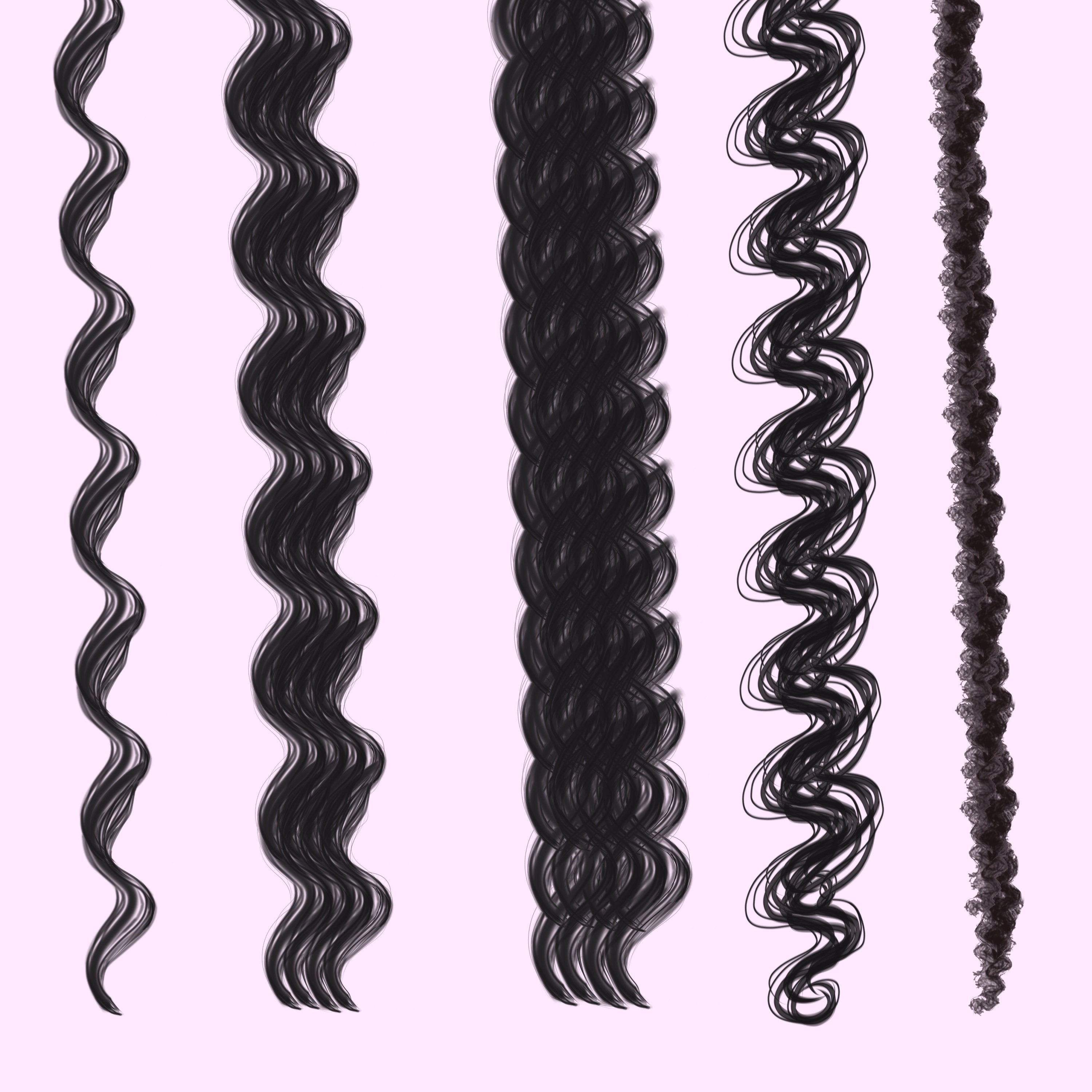 Procreate Curly Hair Brushes Procreate Brushes Procreate Brush Pack Procreate Hair Brush Set