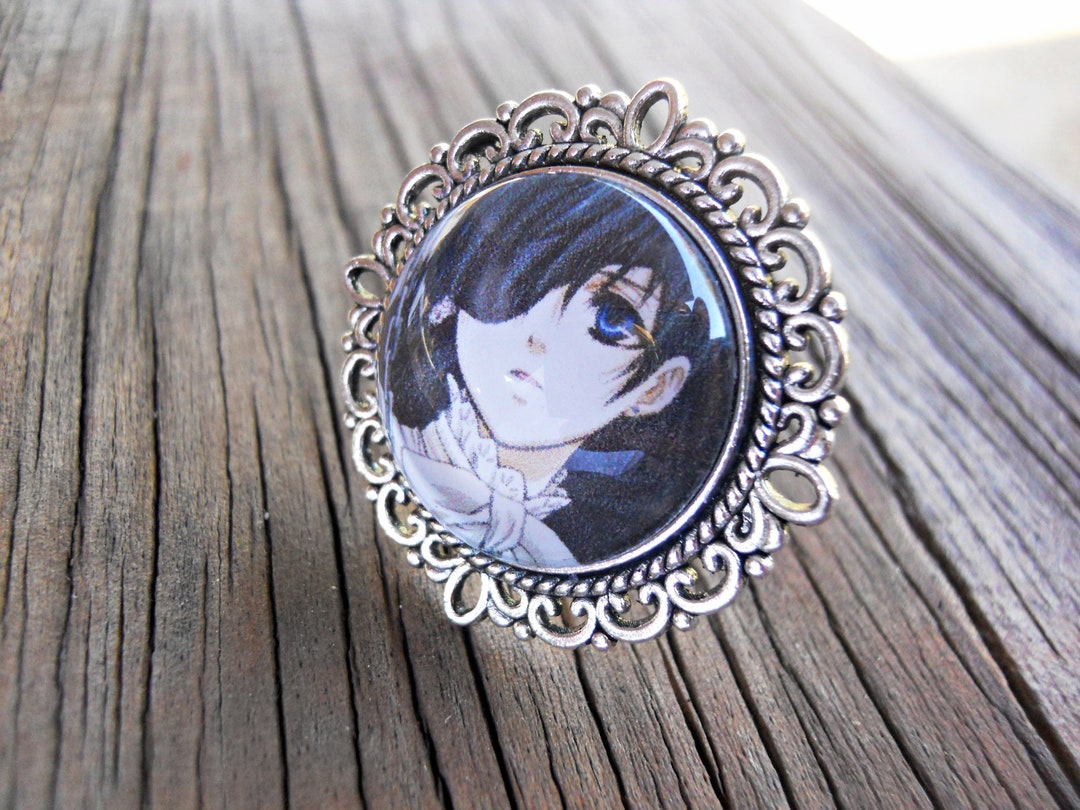 Anime Ciel Phantomhive Adjustable Ring Antique Silver Finish Filigree ...