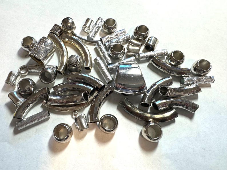 Destash! Over 6 Oz Mixed Metal Bead Assortment (noodles, Tubes and More ...