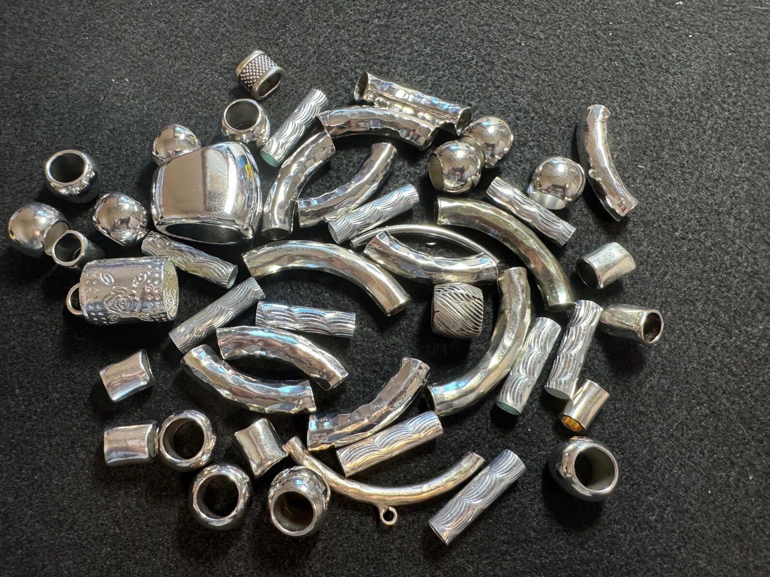 Destash! Over 6 Oz Mixed Metal Bead Assortment (noodles, Tubes and More ...