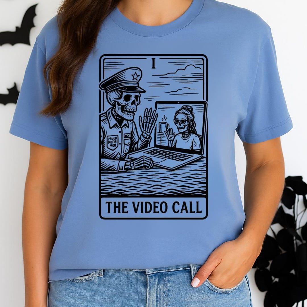 Funny Deployment Tee Video Call Skeleton T-shirt, Unique Graphic Tee ...